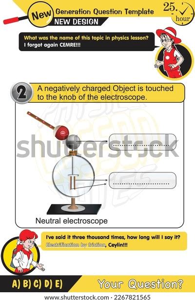 Physics Electroscope Electrically Charged Objects Positive Stock Vector