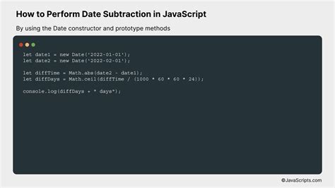 How To Perform Date Subtraction In Javascript
