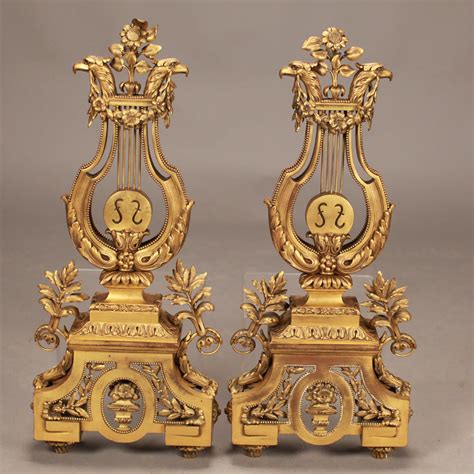 Lot 101 Outstanding Pair Of French Louis Xvi Style Bronze Andirons No