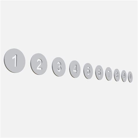 Collection Of Round Numbers White 3d Model By Simple3d