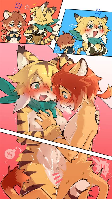 Rule 34 Anthro Bandana Blue Eyes Blush Bodily Fluids Breasts Censored