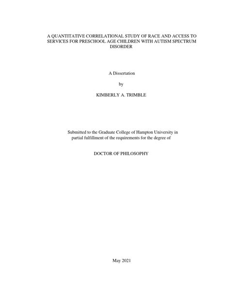 A Quantitative Correlational S Pdf Autism Spectrum Mental Disorder
