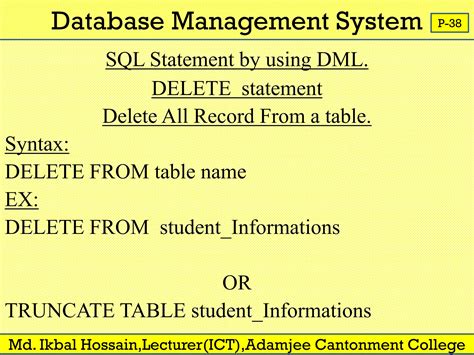 Dbms Class Presentation For English Version Ppt