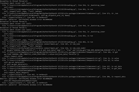 [winerror 1073741299] windows error 0xc000020d error when looping