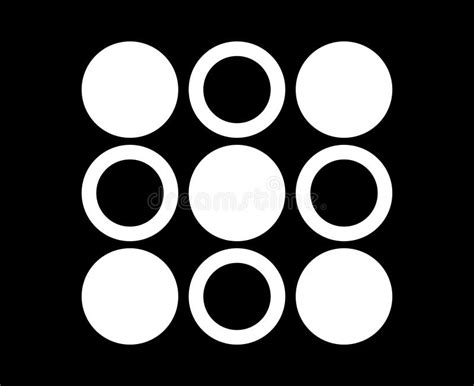 Circle Outline And Circle Shape Collection Black And White Symbol Element Vector Stock Vector