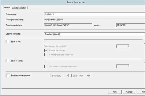 Creating Traces With Sql Server 2012 And Sql Profiler