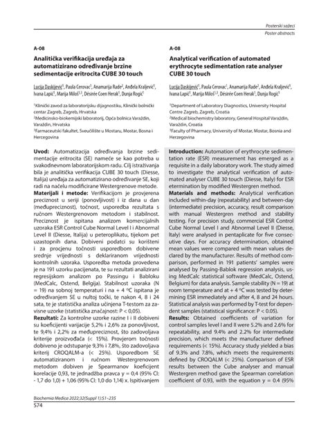 Pdf Analytical Verification Of Automated Erythrocyte Sedimentation