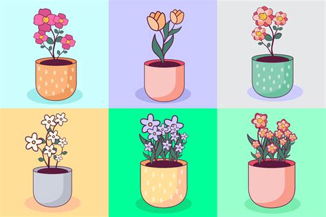 Dibujos Animados De Flores En Macetas Images