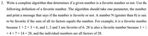 SOLVED Write A Complete Algorithm That Determines If A Given Number Is