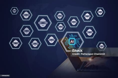 Ai 기술 인공 지능 기술 스마트 로봇 Ai 인공 지능을 사용하여 명령 프롬프트를 입력하여 무언가를 생성하고 미래 기술 변환