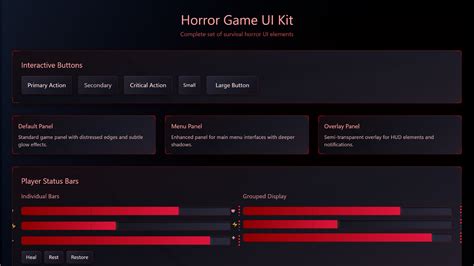 Horror Game Ui Elements Figma