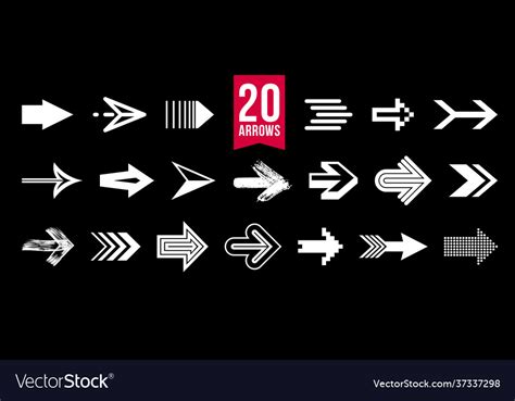 Arrows Big Set Different Shapes Styles Royalty Free Vector