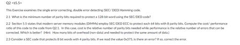 Solved Q2 This Exercise Examines The Single Error