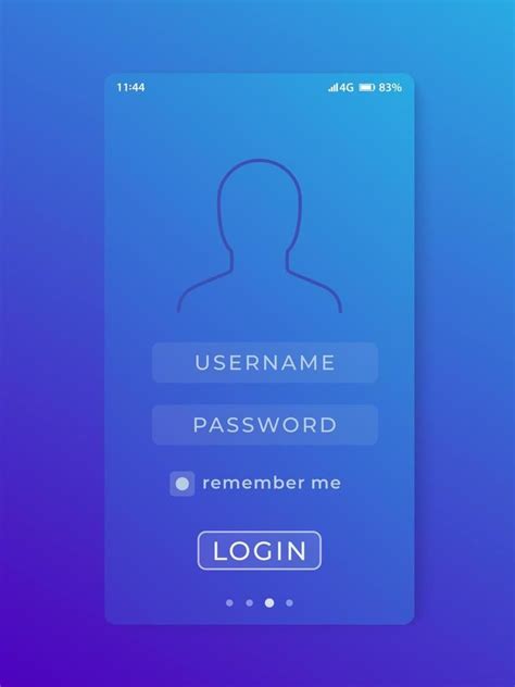 User Login Mobile Interface Ui Vector Template Mobile Interface