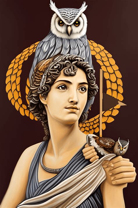 Athena Greek Goddess With Owl · Creative Fabrica
