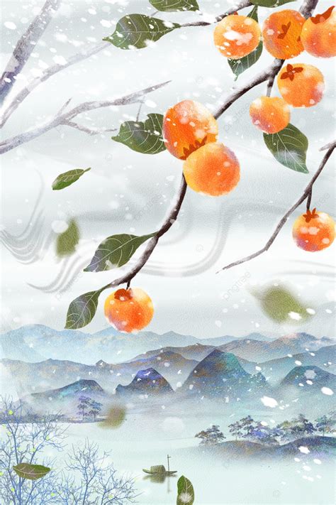 서리가 내린 풍경 감 차가운 색 배경 배경 화면 및 일러스트 무료 다운로드 Pngtree