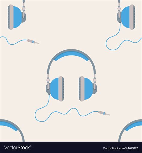 Blue Headphones Seamless Pattern Royalty Free Vector Image