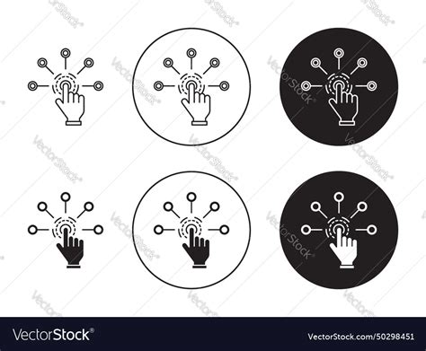 Interactivity Icon Set Digital Choice Button Logo Vector Image