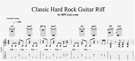 Classic Hard Rock Guitar Riff Tabs And Backing Track Rock Guitar