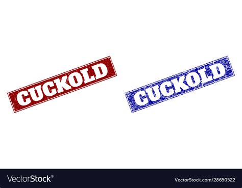 Cuckold Blue And Red Rectangle Watermarks Vector Image