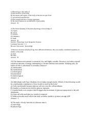 PHYS Quiz Docx Physiology Is The Study Of A The Structure Of The Body B The Tissues And