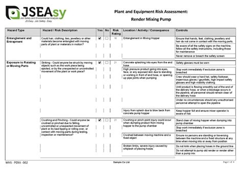 Render Mixing Pump Plant And Equipment Risk Assessment Jseasy