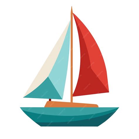 Premium Vector Sai Boat Flat Vector Illustration On White Background