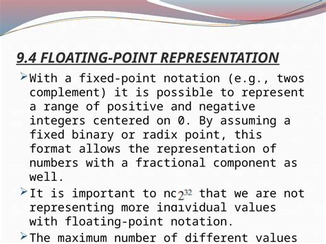 Pptx 94 Floating Point Representation With A Fixed Point Notation E
