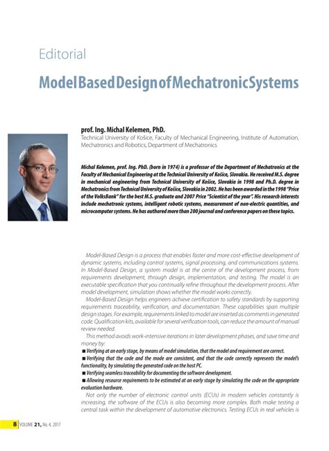 Pdf Model Based Design Of Mechatronic Systems