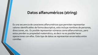 Tipos De Datos Y Operaciones Pptx