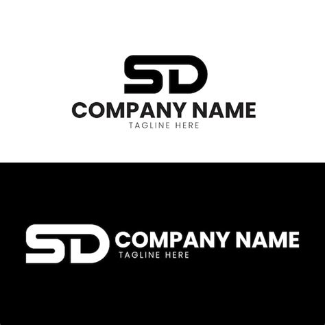 프로페셔널 및 미니멀리스트 글자 Sd Ds 로고 디자인 검은색과 색의 터 형식으로 편집 할 수 있습니다 프리미엄 벡터