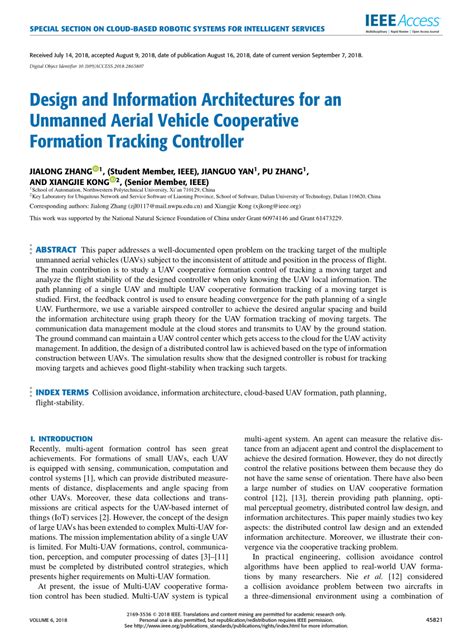 Pdf Design And Information Architectures For An Unmanned Aerial Vehicle Cooperative Formation