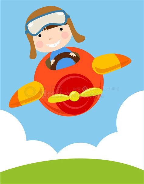 飞机免抠元素 卡通风格的快乐男孩驾驶红色飞机在蓝天白云中翱翔 卡通风格的快乐男孩驾驶红色飞机在蓝天白云中翱翔图片免费下载 5160123058 千图网pro