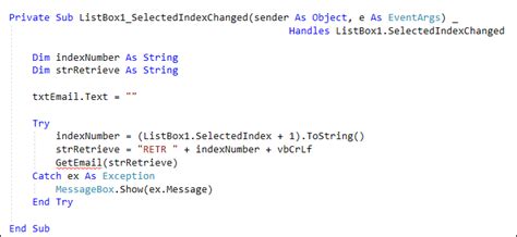 Using Net Code To Get An Email Message