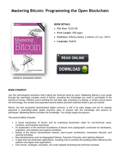 Mastering Bitcoin Programming The Open Blockchain By Maranghub77 Issuu