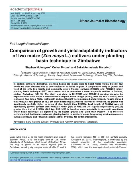 Pdf Comparison Of Growth And Yield Adaptability Indicators Of Two
