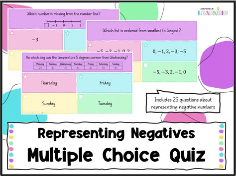 Representing Negative Numbers Assessment Questions For Ks2 And Ks3