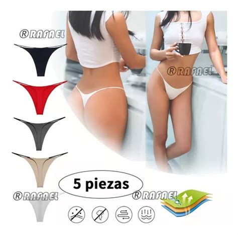 5 Piezas Sexy Señoras Tanga Sin Costuras Bragas Baja Cintura Meses