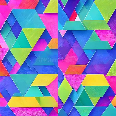 Geometric Pattern Of Overlapping Polygons In Spring Colors Image