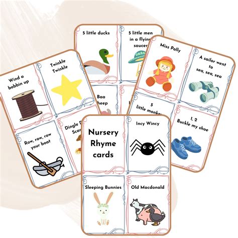 Nursery Rhyme Cards Fall The Leaves Rhyme With Word Card Activity