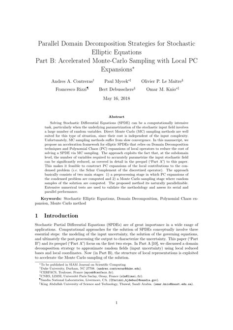 Pdf Parallel Domain Decomposition Strategies For Stochastic Elliptic