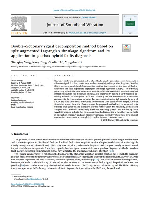 Pdf Double Dictionary Signal Decomposition Method Based On Split Augmented Lagrangian