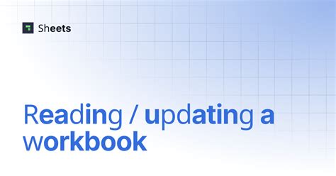 Reading Updating A Workbook Sheets