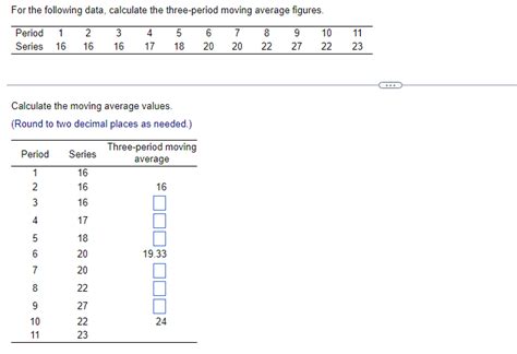 Solved For The Following Data Calculate The Three Period