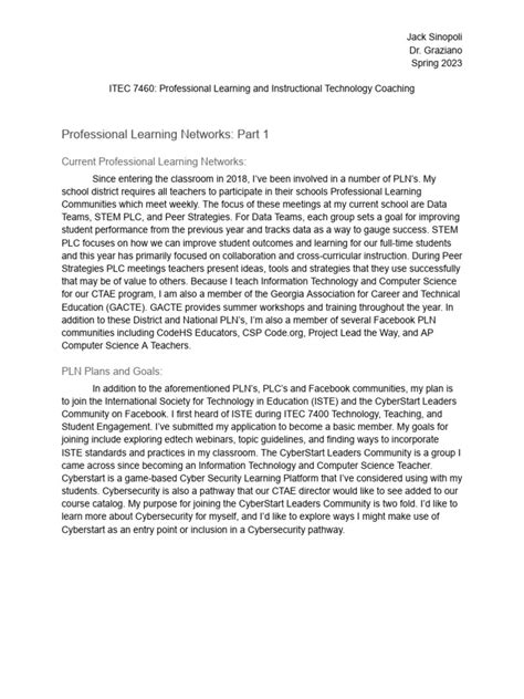 Sinopoli Pln Part 1 1 Pdf Educational Technology Computer Security