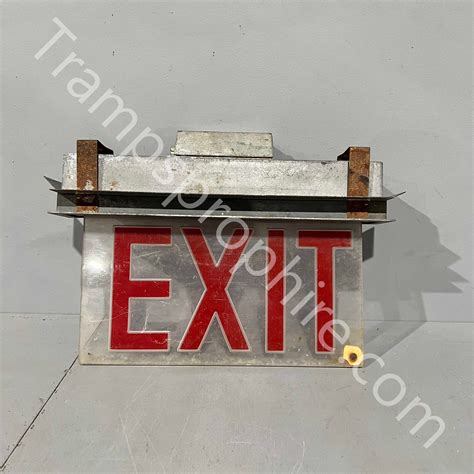Industrial Exit Light Sign Tramps Prop Hire