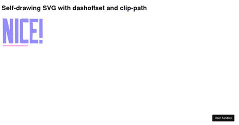 Self Drawing Svg Css Dashoffset Clippath Codesandbox
