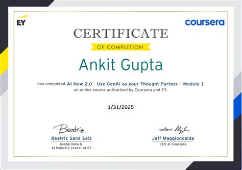 Ai Generativeai Learning Ey Coursera Aiinnovation Professionalgrowth Ca Ankit Gupta