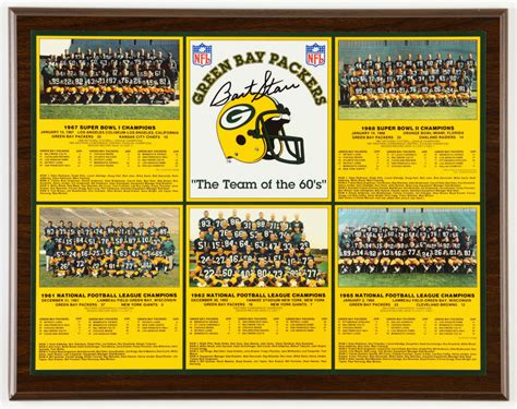 Bart Starr Signed Packers Plaque Display Jsa Pristine Auction