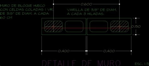 Reinforcement Wall Of Concrete Blocks Dwg Detail For Autocad • Designs Cad